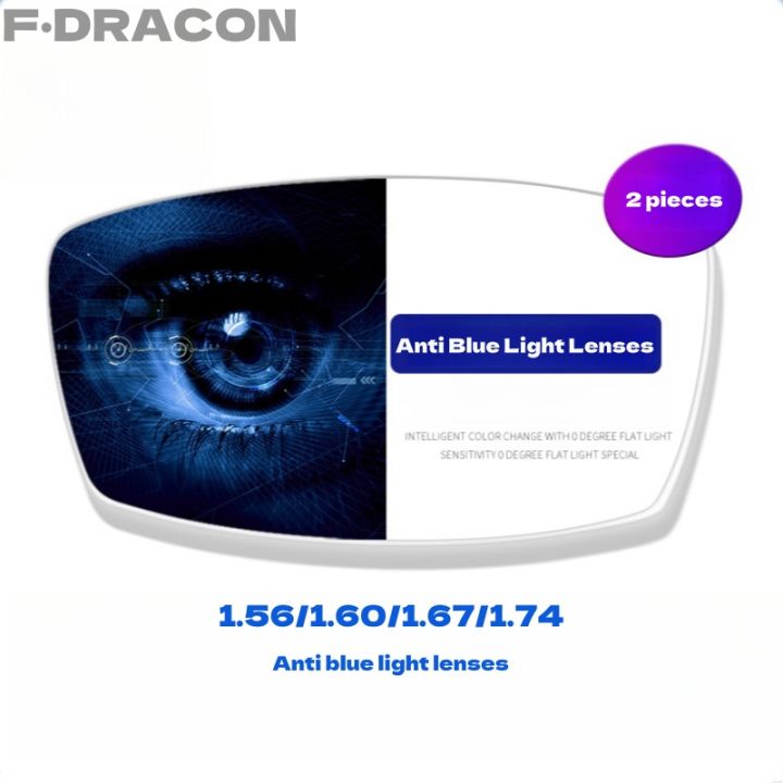Anti Blue Light Lenses 1.56/1.61/1.67/1.74 Optical Prescription Custom ...