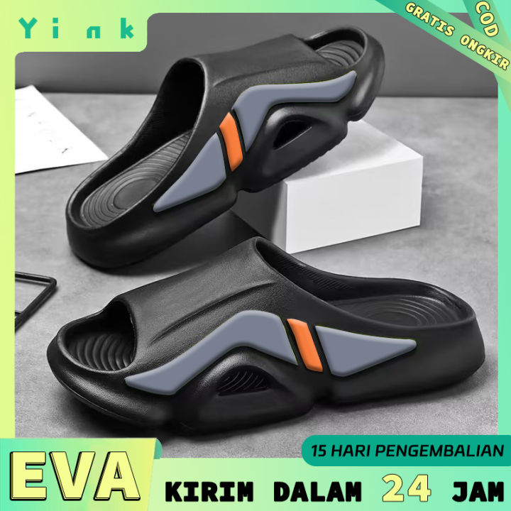 Sandal slop pria kekinian keren outdoor olahraga terbaru Sendal karet ...