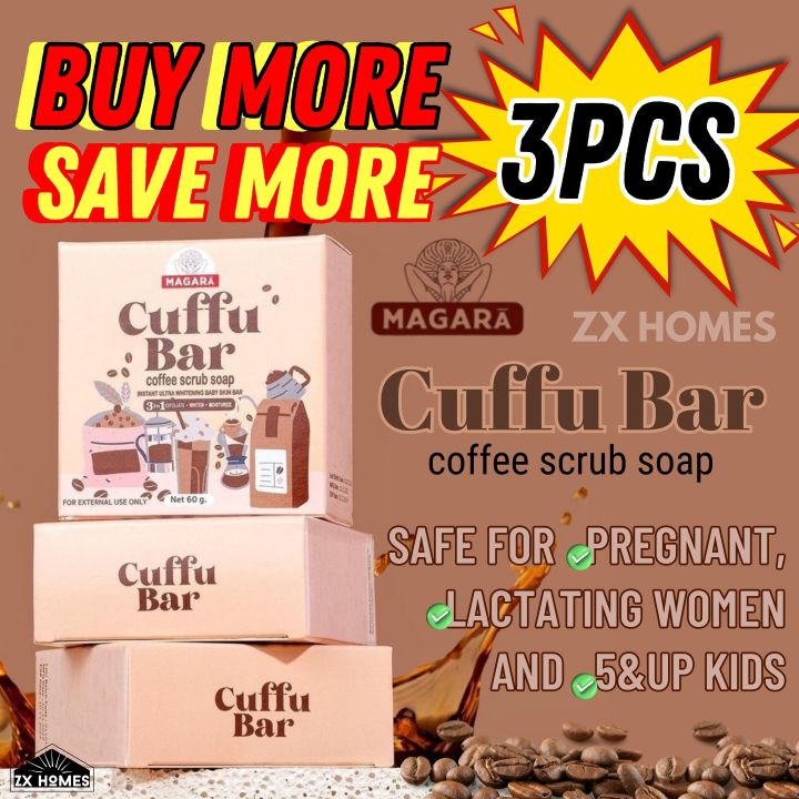 KKJJ [HOT! 3PCS] Cuffu Bar Soap 3in1 Cuffu Bar Coffee Scrub Soap 60g ...