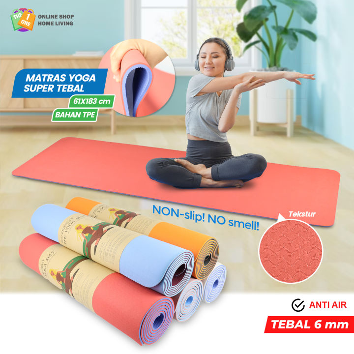 Matras Yoga Mat Olahraga Senam Lantai Meditasi Gym Fitness Karpet ...