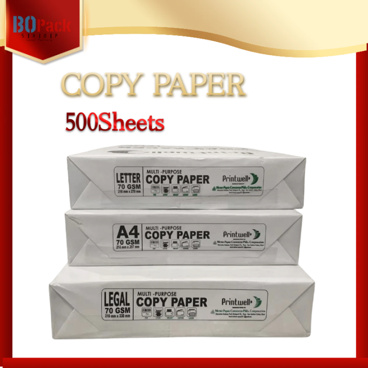 500 sheets Hard bond copy paper bond paper printwell Multi-purpose A4/letter/legal Size Bond ...