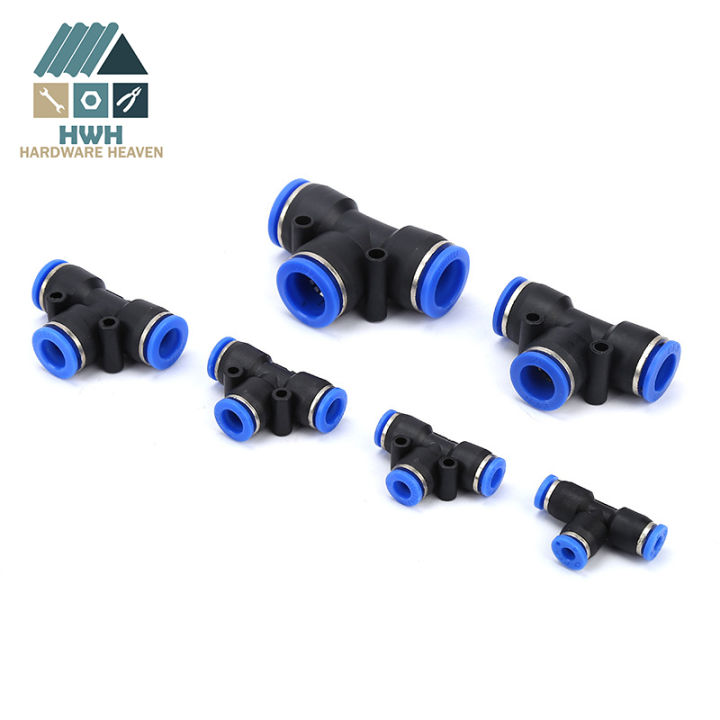 ข้อต่อลม ข้อต่อลมสามทาง ตัวที ตัวT ข้อต่อPU ฟิตติ้ง PU Fitting PE6 8 10 ...