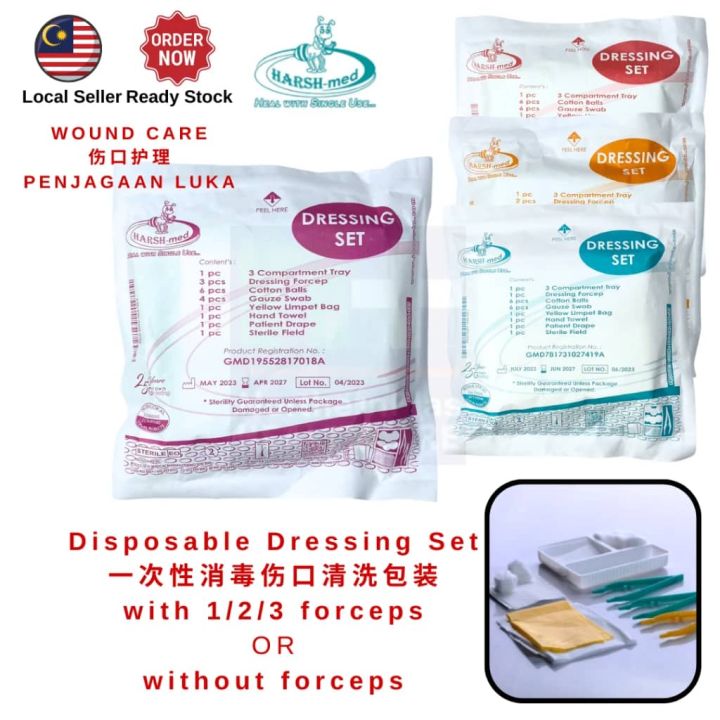 Basic Dressing Set With Forceps Disposable Sterile Packed Harsh Med | Lazada