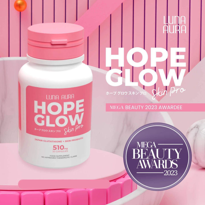 Luna Aura Hope Glow Skin Pro Japanese Glutathione + Skin Probiotic ...