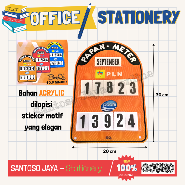 Papan Meter Akrilik PLN PDAM BOYKO - Acrylic Papan Listrik PAM Meteran ...