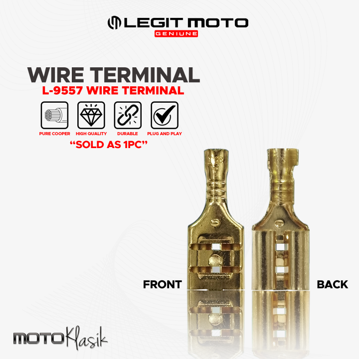 LEGITMOTO GENUINE WIRE TERMINAL / FEMALE SPADE PUSH ON CRIMP BULLET ...