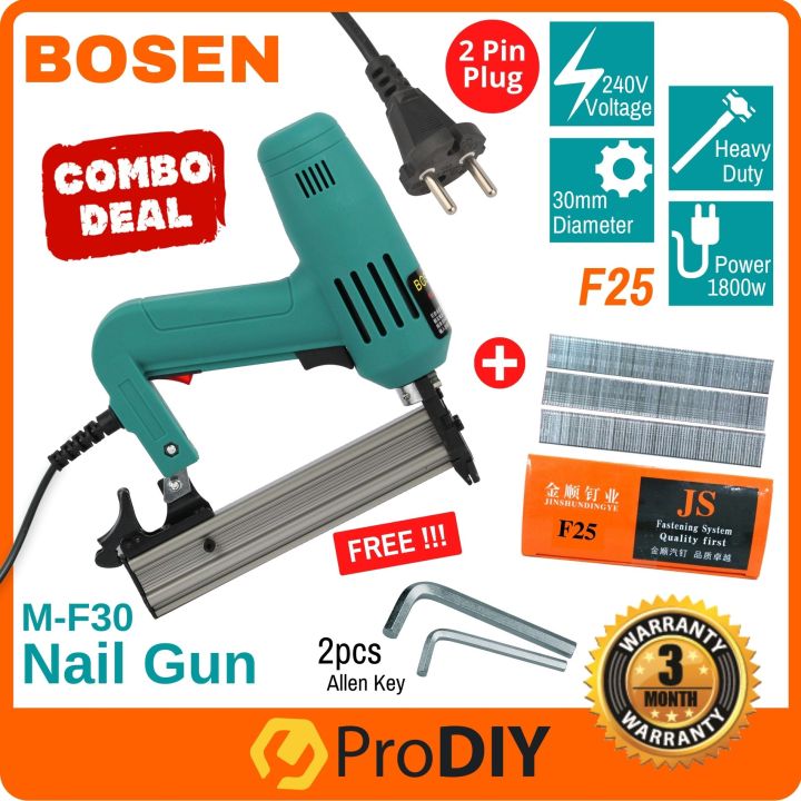 COMBO BOSEN 20V Professional Electric Nail Gun Pneumatic Nailer Gun ...