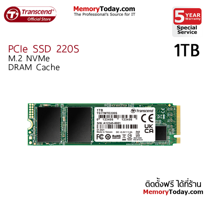Transcend MTE220S M.2 NVMe SSD 220S 1TB (TS1TMTE220S) | Lazada.co.th