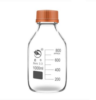 Borosilicate Glass Laboratory Bottle with Yellow Cap/ Botol Lab 150ml ...