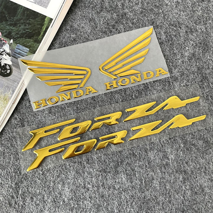 2 ชิ้น/เซ็ต HONDA FORZA 3D ยางนุ่มสติกเกอร์ Forza การปรับเปลี่ยนครีมกัน ...