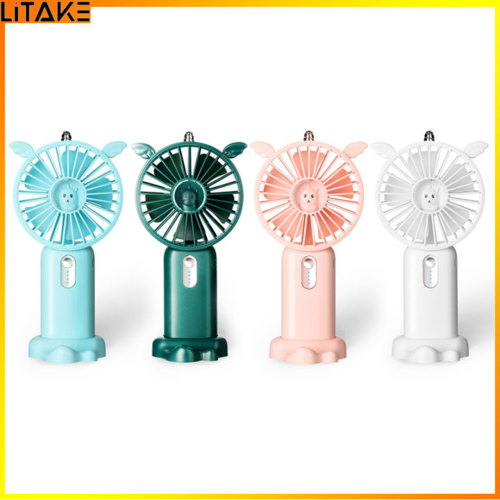 Litake Usb Mini Fan Portable Handheld Rechargeable Dual Battery Powered ...