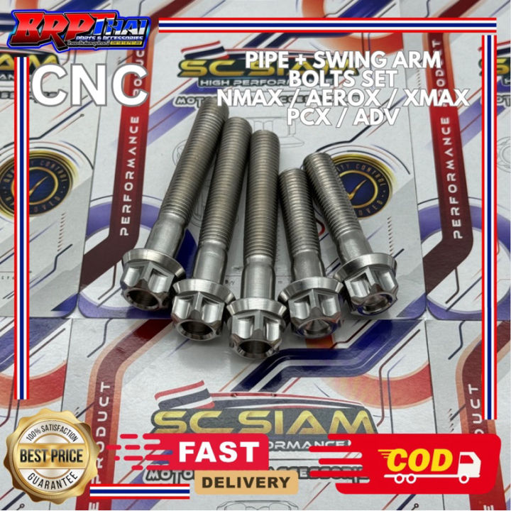 SC CIAM CNC PIPE AND SWING ARM BOLTS SET FOR NMAX / AEROX / PCX / ADV ...