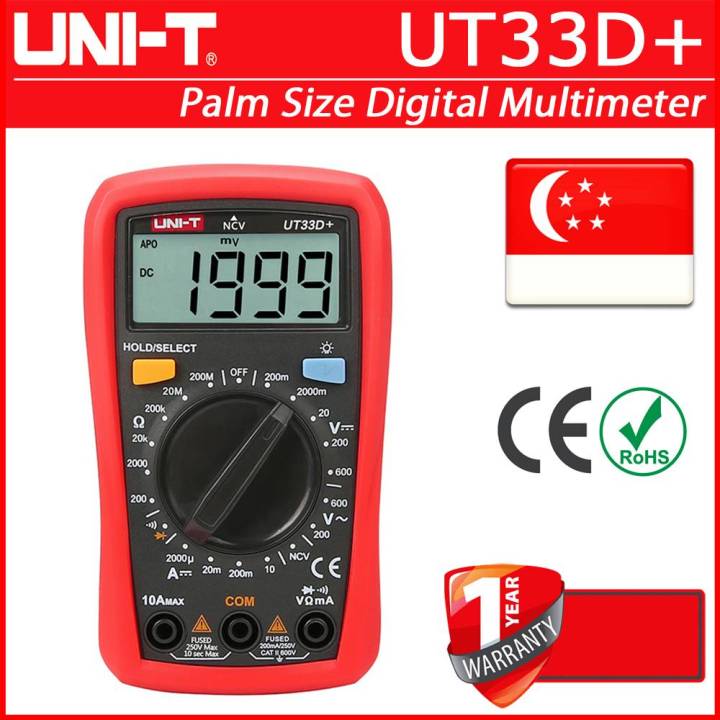 UNI-T UT33D+ UT33A+ UT33B+ UT33C+ Palm Size Multimeter | Lazada Singapore