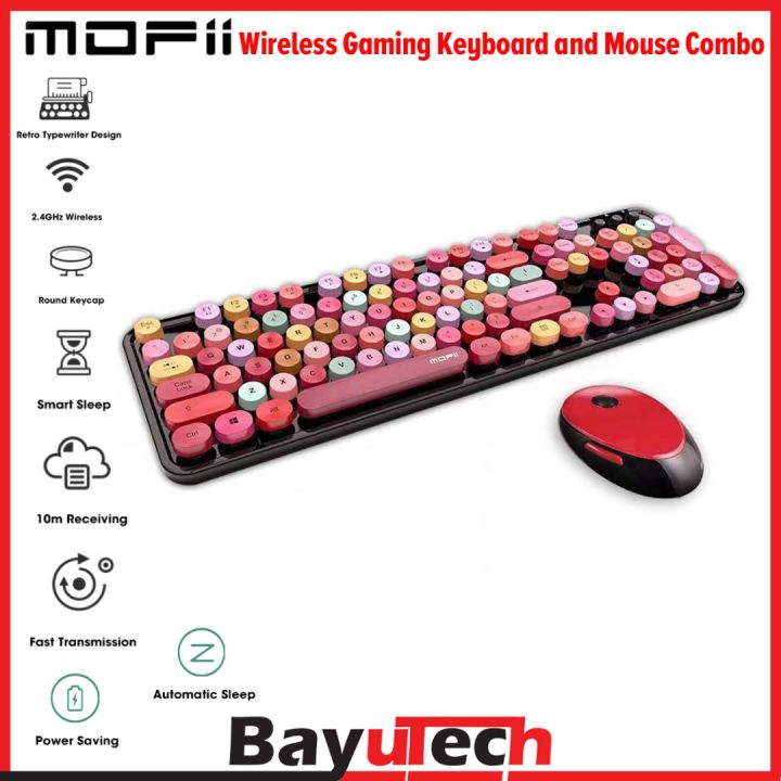 BAYU MOTIAN SWEET Mixed Color 2.4Ghz USB Wireless Keyboard And Mouse ...