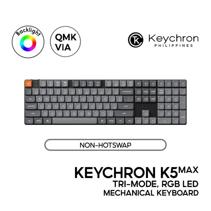 Keychron K5 Max QMK/VIA Mechanical Full/104keys, Tri-mode, RGB LED ...
