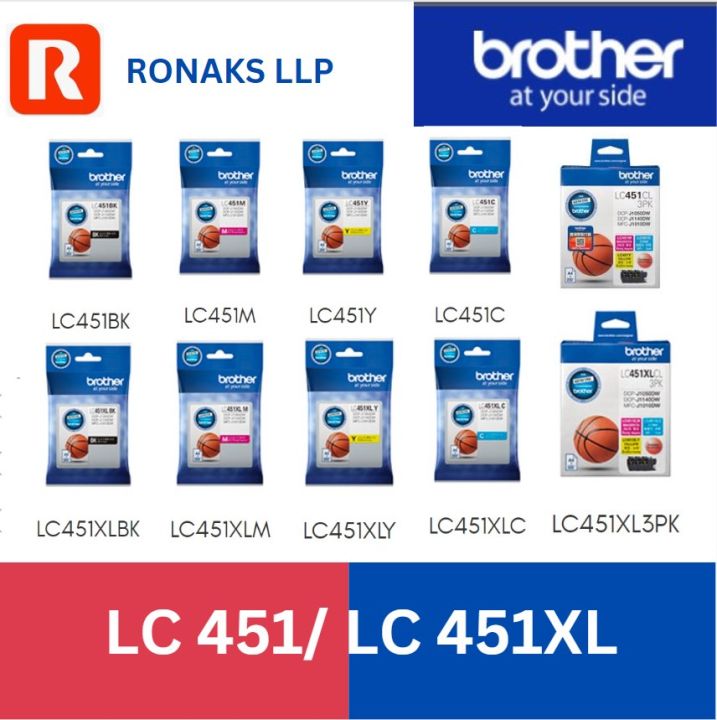 LC 451 LC451 / 451XL / LC451XL Black Cyan Magenta Yellow Original Ink ...