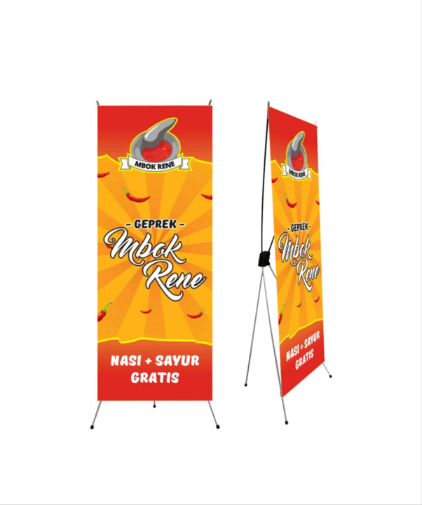Cetak standing X Banner DESAIN GRATIS -SUDAH PAKAI TIANG Untuk PROMOSI ...