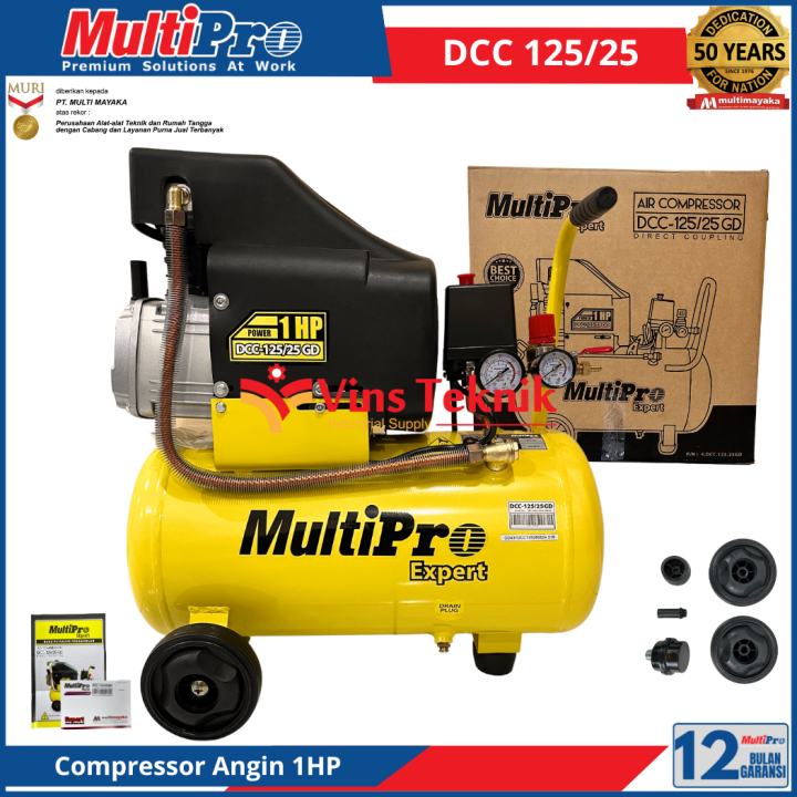 Air Compressor 1HP Mesin Kompresor Angin Listrik DCC125 Multipro DCC ...