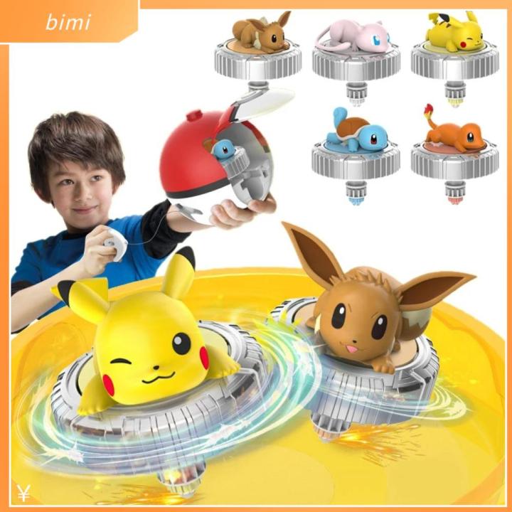 BIMI Pokemon Spinning Top Charmander Squirtle Pikachu Eevee Mew ...