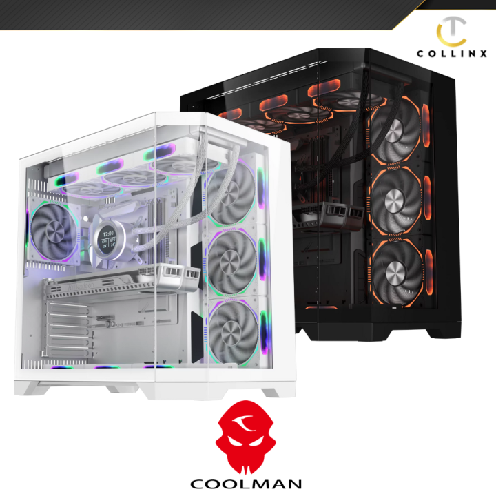 Coolman Spectra Luxe ATX / M-ATX Case | Starry Black and Pearl White ...