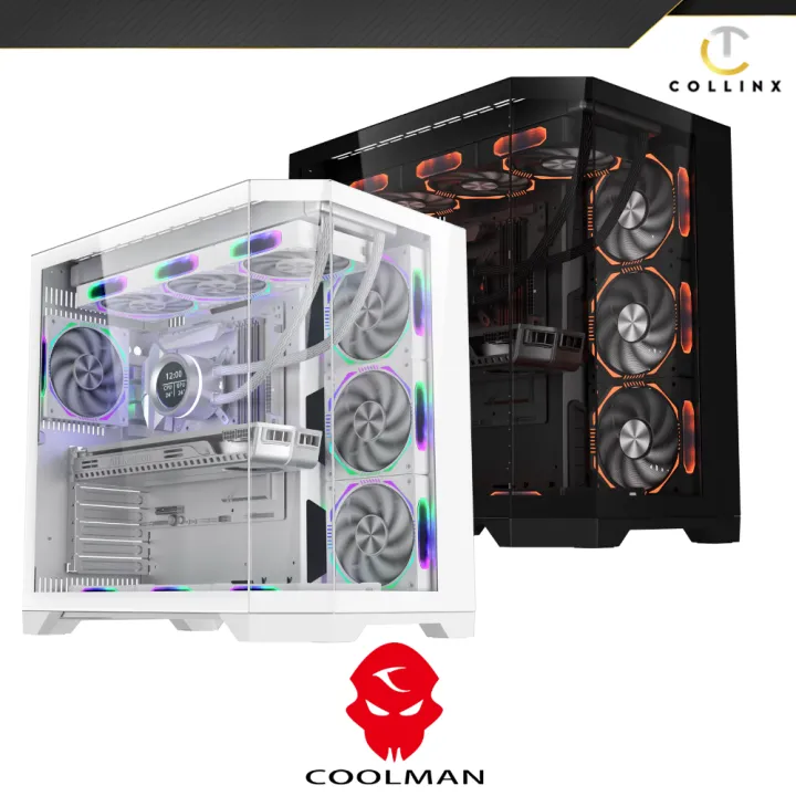 Coolman Spectra Luxe ATX / M-ATX Case | Starry Black and Pearl White ...