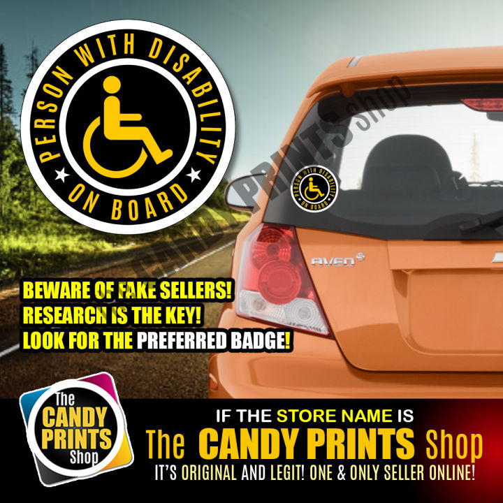DESIGN 1 GLOSSY PWD Car Sticker (Vinyl) Disabled Wheelchair Symbol ...
