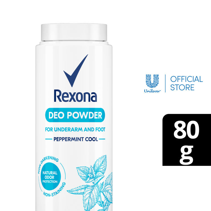 Rexona Deo Powder Peppermint Cool for Underarm and Foot 80g | Lazada PH