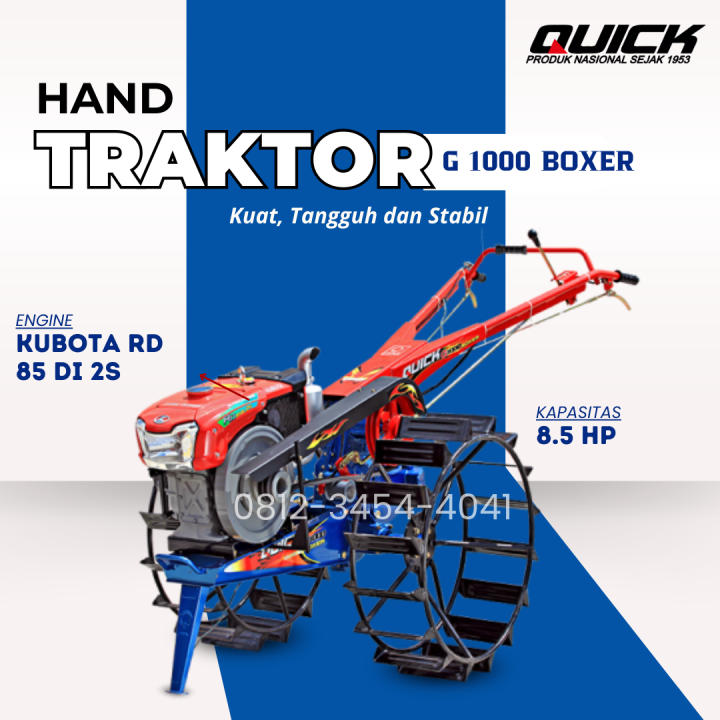 Traktor Quick G1000 Boxer Mesin Hand Traktor Bajak Solar Kubota | Lazada Indonesia