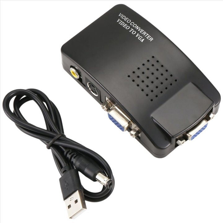 AV to VGA Adapter RCA VGA Converter PC RCA Composite S-Video AV Input ...
