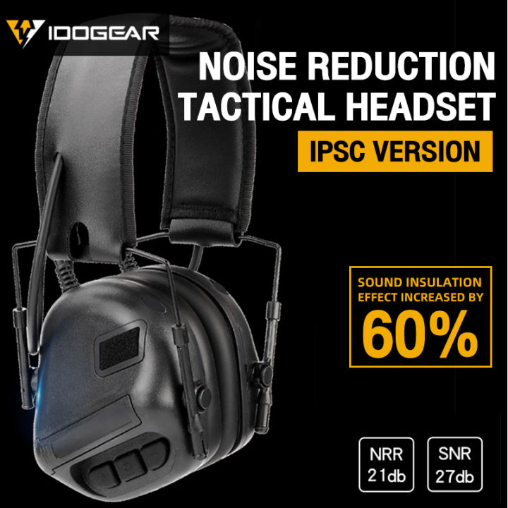 IDOGEAR Tactical Headset Head Wearing IPSC Noice Reduction Headset NO ...