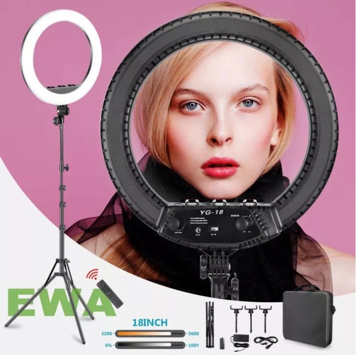 EWA HIGH END 45CM LED Ring Light 18 inches with FREE STAND / Photography/ Vlogging / Studio ...