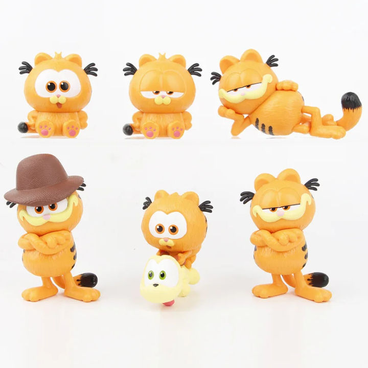 6pcs/set Garfield Cat Figure Model Toys for Children 6-9cm | Lazada.co.th