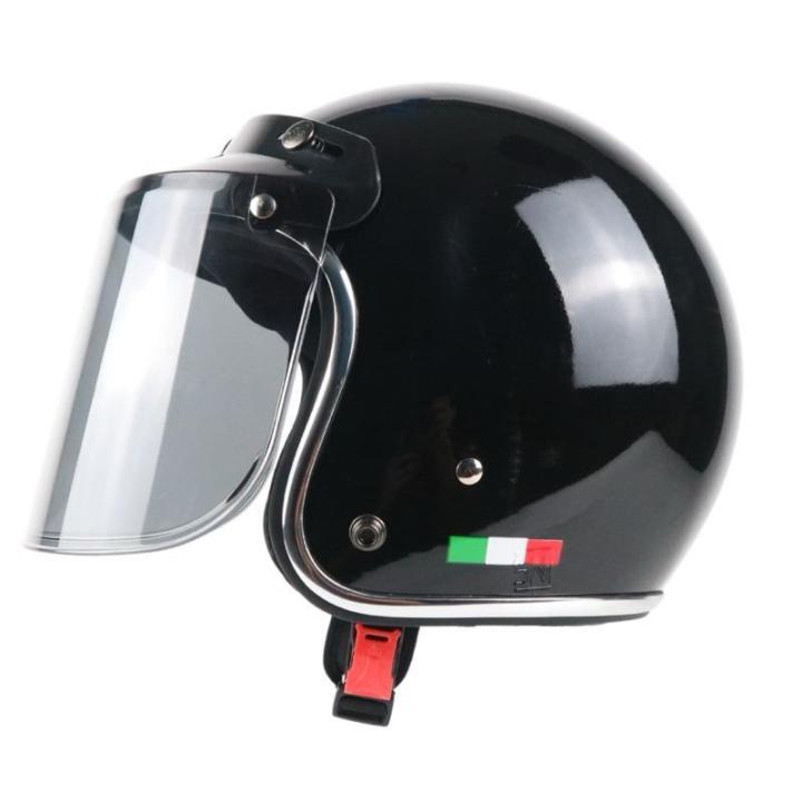Helm ARY Retro List Chrome Solid cream Kaca Datar Terbaru SNI viral ...