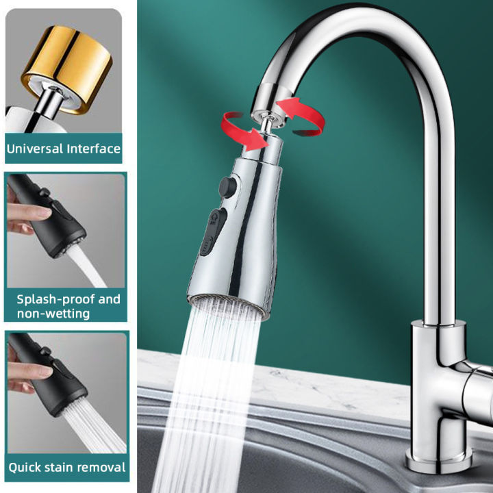 2 In1 Flexible Kitchen Faucet Replaceable Sink Tap Electroplate Sprayer ...