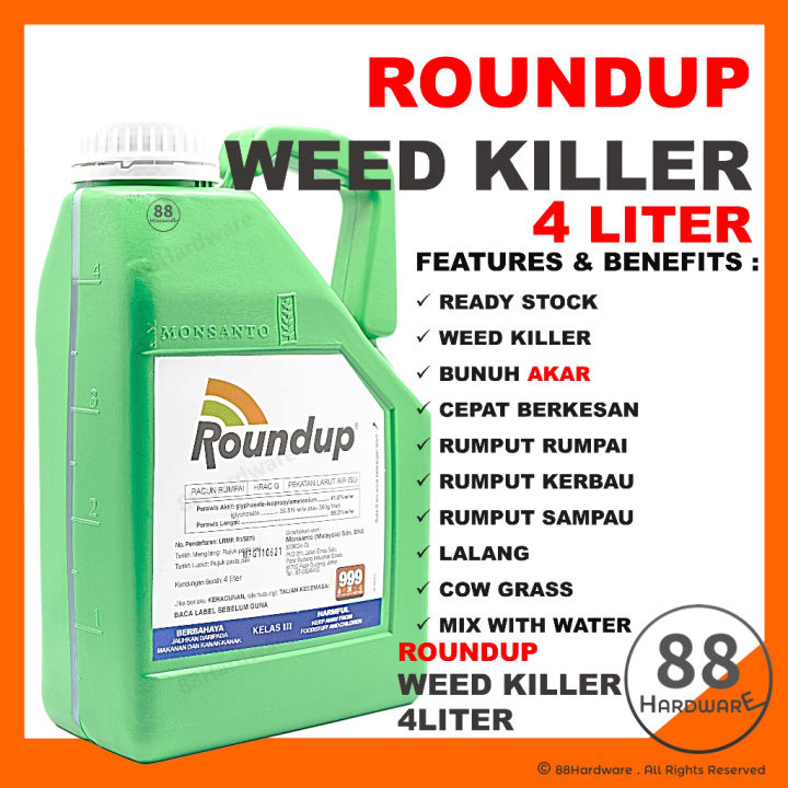 ♠4L roundup weed killer racun rumput rampai racun rumput racun roundup ...