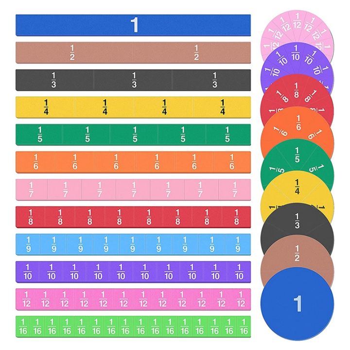 (HPIE) 134Pcs Magnetic Fraction Tiles & Fraction Circles -Math ...