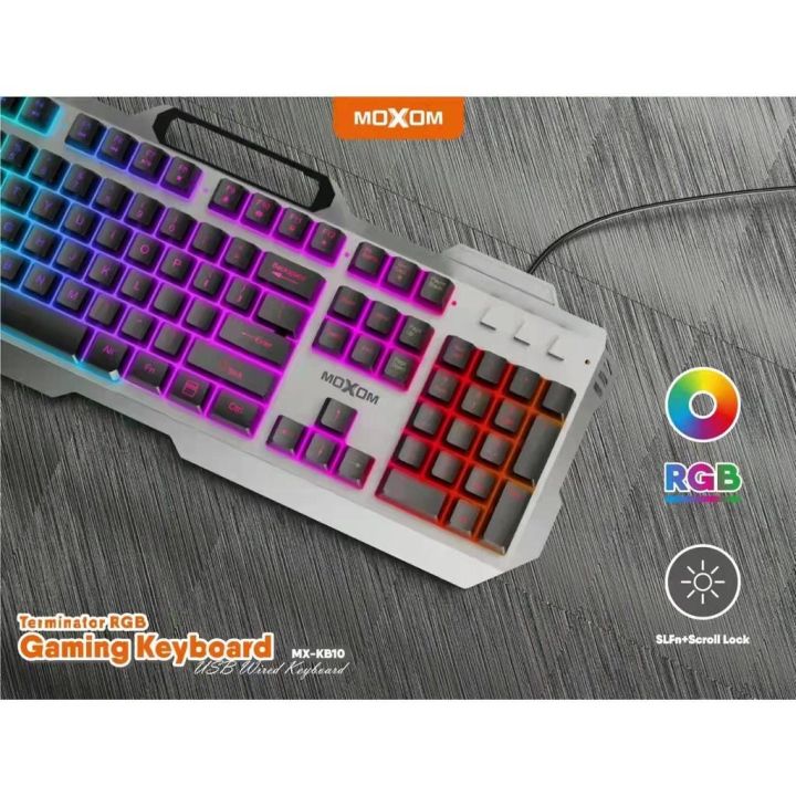 MOXOM MX-KB10 Terminator RGB Gaming Mouse Keyboard Suspension RGB Light ...