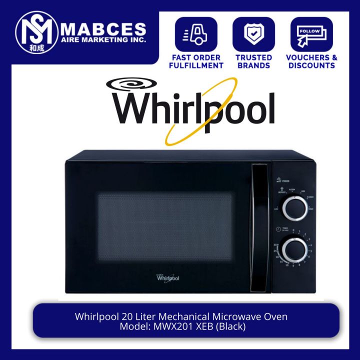 Whirlpool MWX201 XEB 20L Mechanical Microwave Oven (Black) | Lazada PH