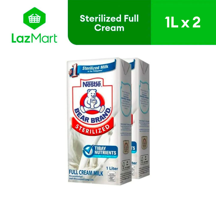 BEAR BRAND Sterilized Full Cream UHT Milk 1l - Pack of 2 | Lazada PH