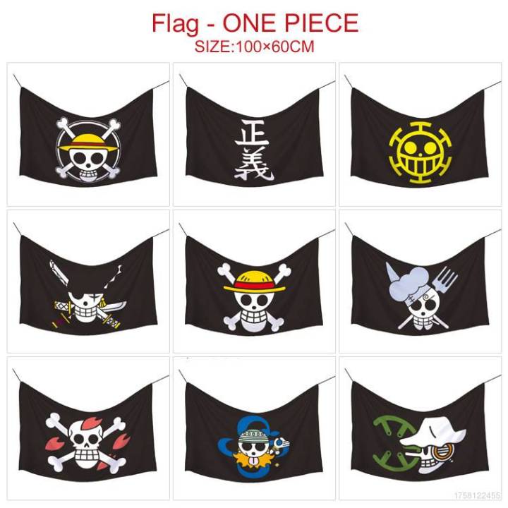 clu ONE PIECE Flag Anime Banners Luffy Zoro Cosplay Hanging Flags ...