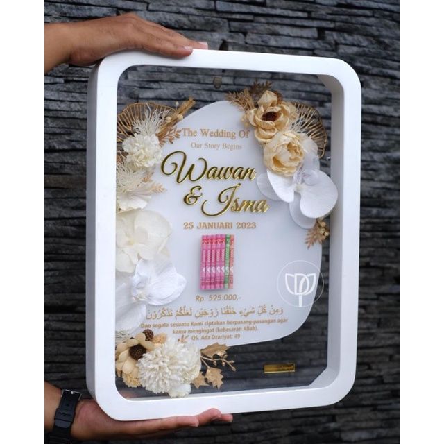 Mahar nikah pernikahan akrilik tetes air, frame melengkung | Lazada ...