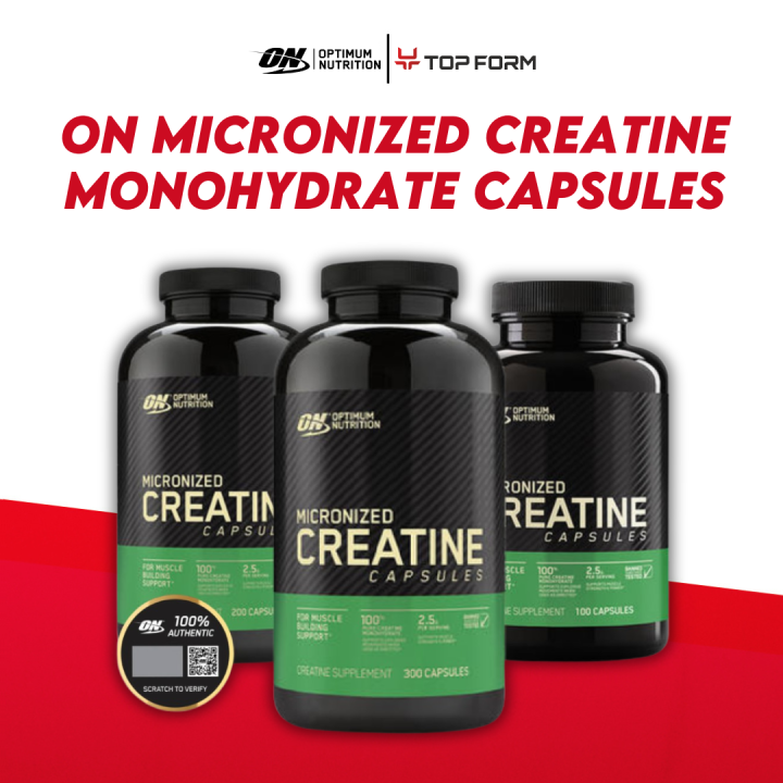 Optimum Nutrition Creatine, 100, 200, 300 caps, ON Micronized Creatine ...