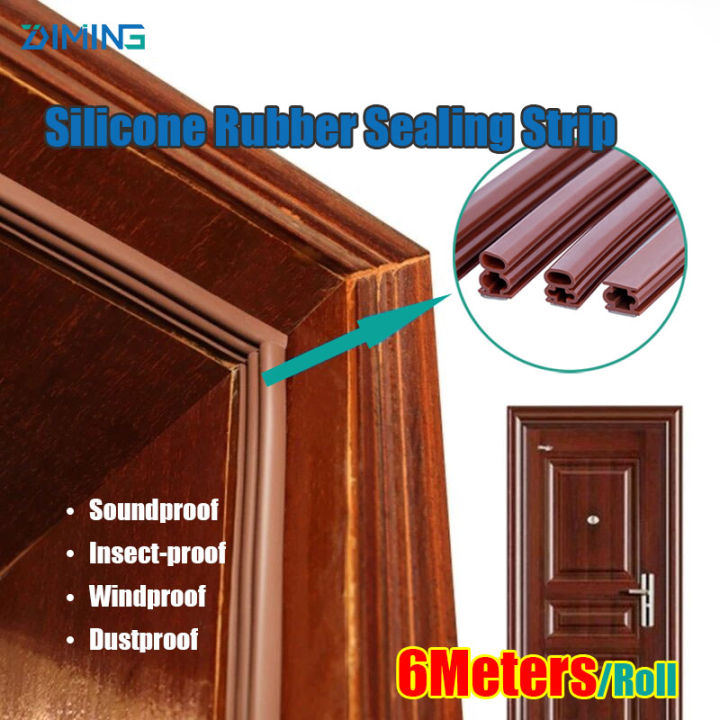 6Meters Self Adhesive Silicone Sealing Strip Door Gap Sealer Rubber ...
