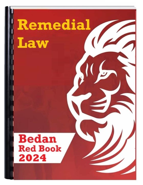 BEDAN RED BOOK 2024 REMEDIAL LAW (San Beda Red Book Bar Reviewer ...