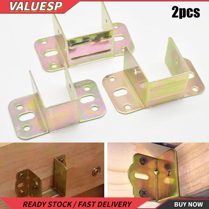 2pcs U Shaped Bed Connecting Connector Brackets Corner Brace For Wood ...