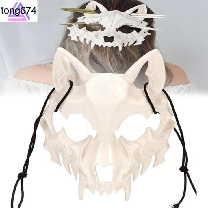 TONG Costume Props Animal Skull Role Playing Wolf Skull Halloween Hight ...