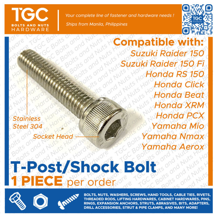 TGC Stainless T-Post , Shock Bolt , Handle Bar Bolt for Suzuki Raider ...