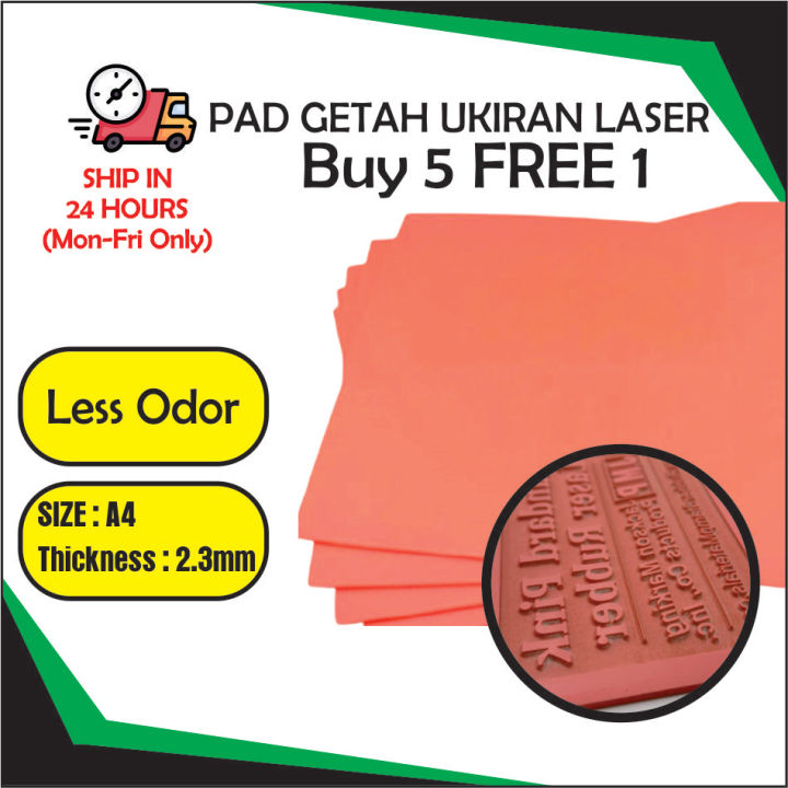 [READY STOCK] PAD GETAH UKIRAN LASER LASERABLE RED RUBBER FOR ENGRAVING ...