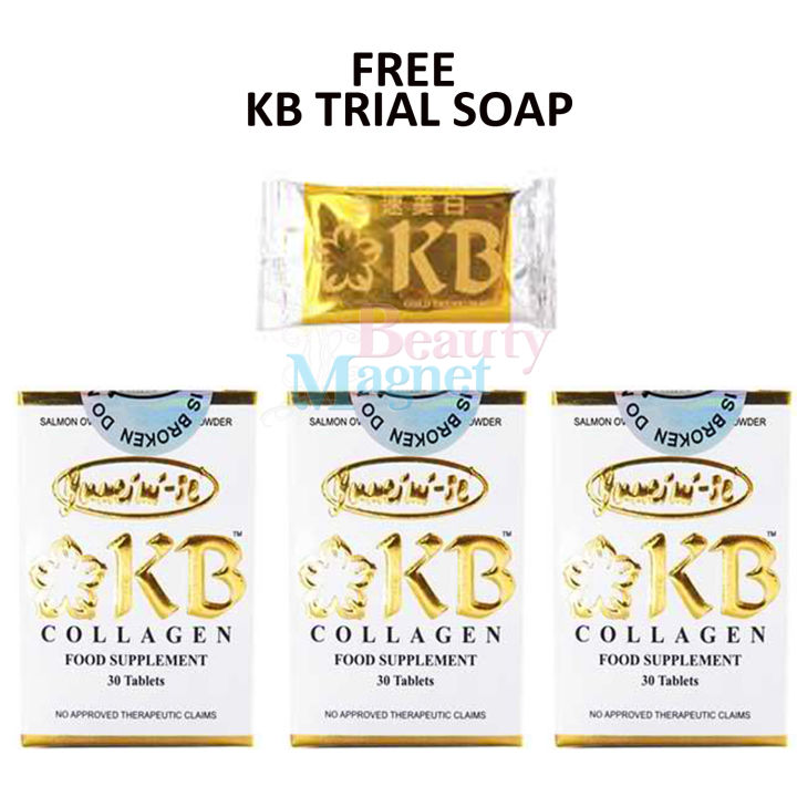 3 BOTTLES KB Collagen Food Supplement 30 Tablets per bottle Free KB ...