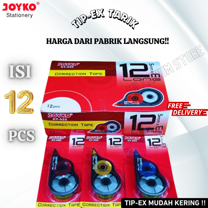 {TURUN HARGA} Isi 12 Pcs Correction Pen / Tipex Kertas / Multi Warna ...